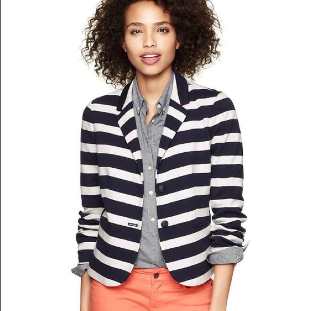 Gap Academy Preppy Navy & White Stripe Blazer - Gem